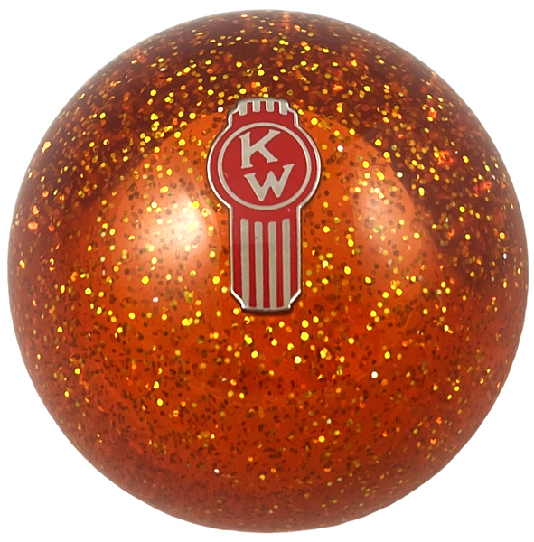 Orange Glitter Crooked Kenworth Shift Knob