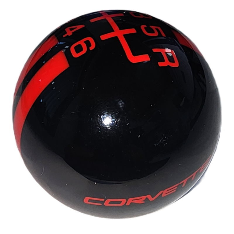 Rally Stripe Black with Red 6 Speed Corvette Logo C5 Shift Knob – Twisted ShifterZ