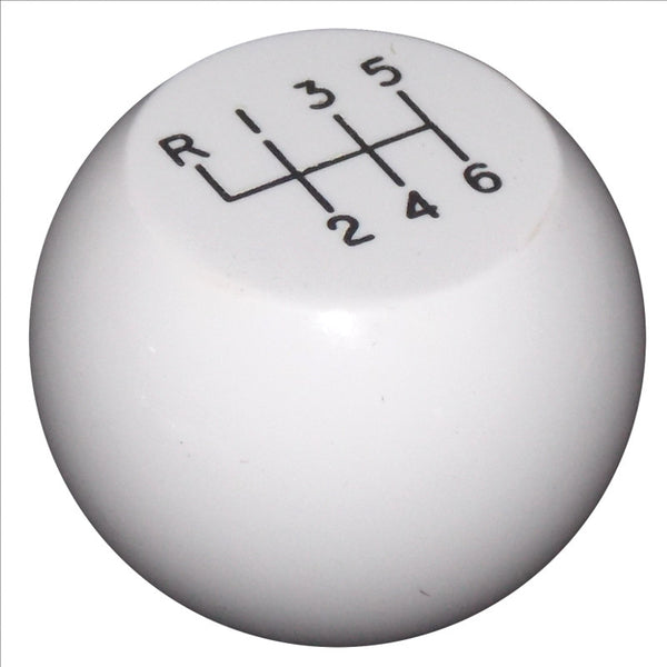 Flat Top New 6 Speed White Shift Knob